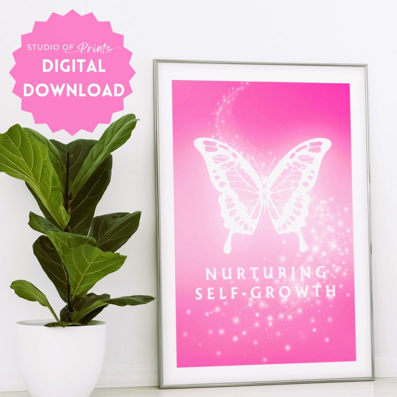 Pink Gallery Wall Art Positive Poster Set of 3 Affirmations Pink ...