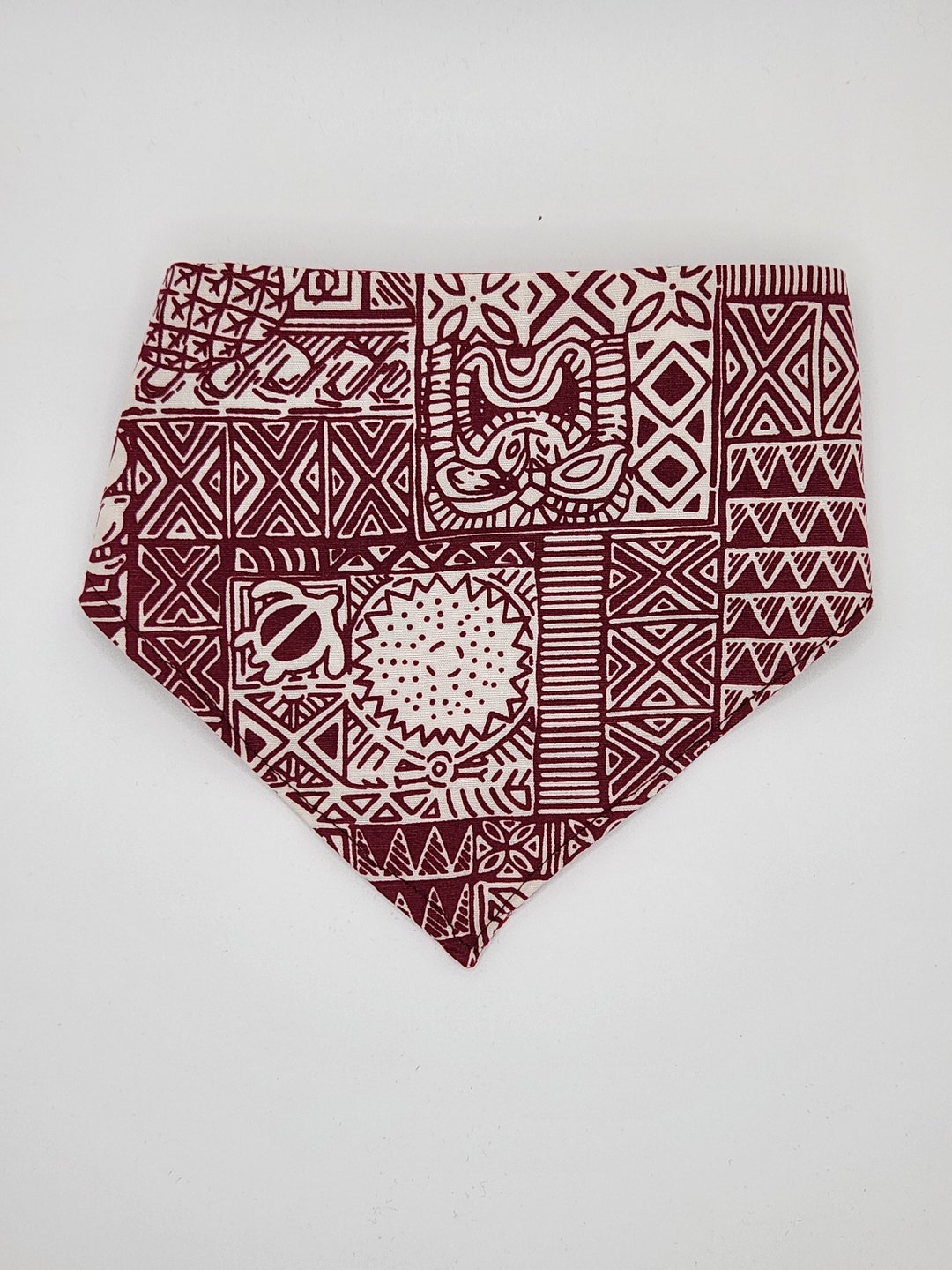 Red Tapa/ Country Red Reversible Dog Bandana Scrunchie - Etsy