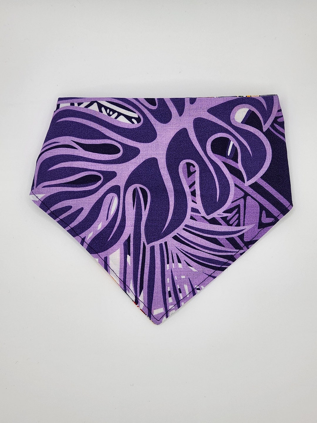 Purple Monstera/mario Reversible Dog Bandana Scrunchie - Etsy