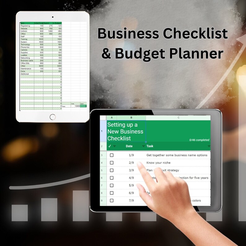 New Business Budget Planner and Checklist, Business Planner Goals for ...