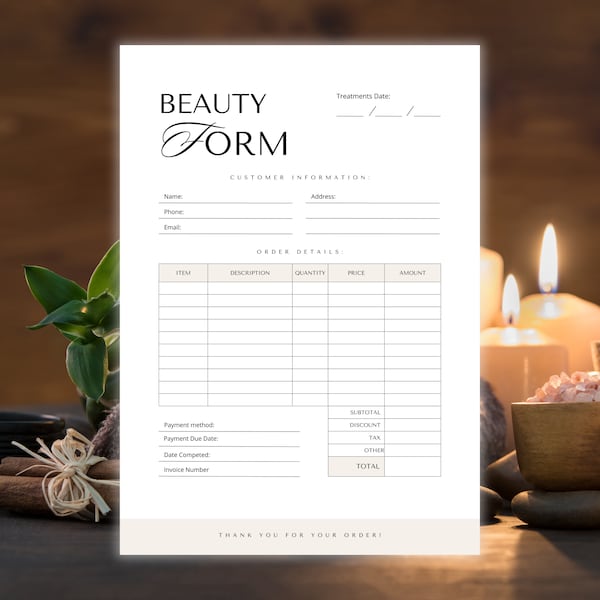 Invoice Template Beauty - Etsy