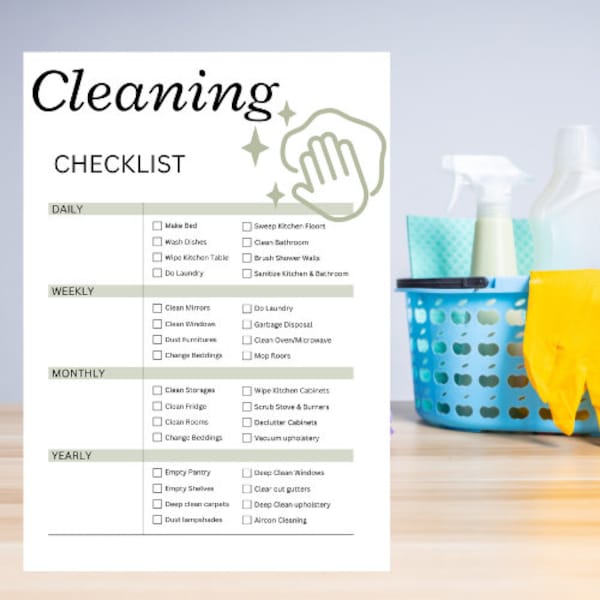 Cleaning Checklist Pad - Etsy