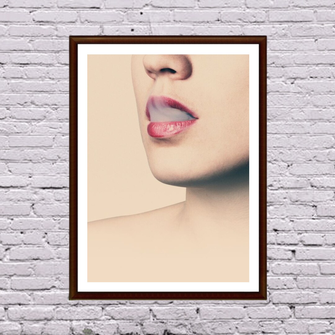 Intriguing Photo the Smoker Woman Lips Sensual Image - Etsy