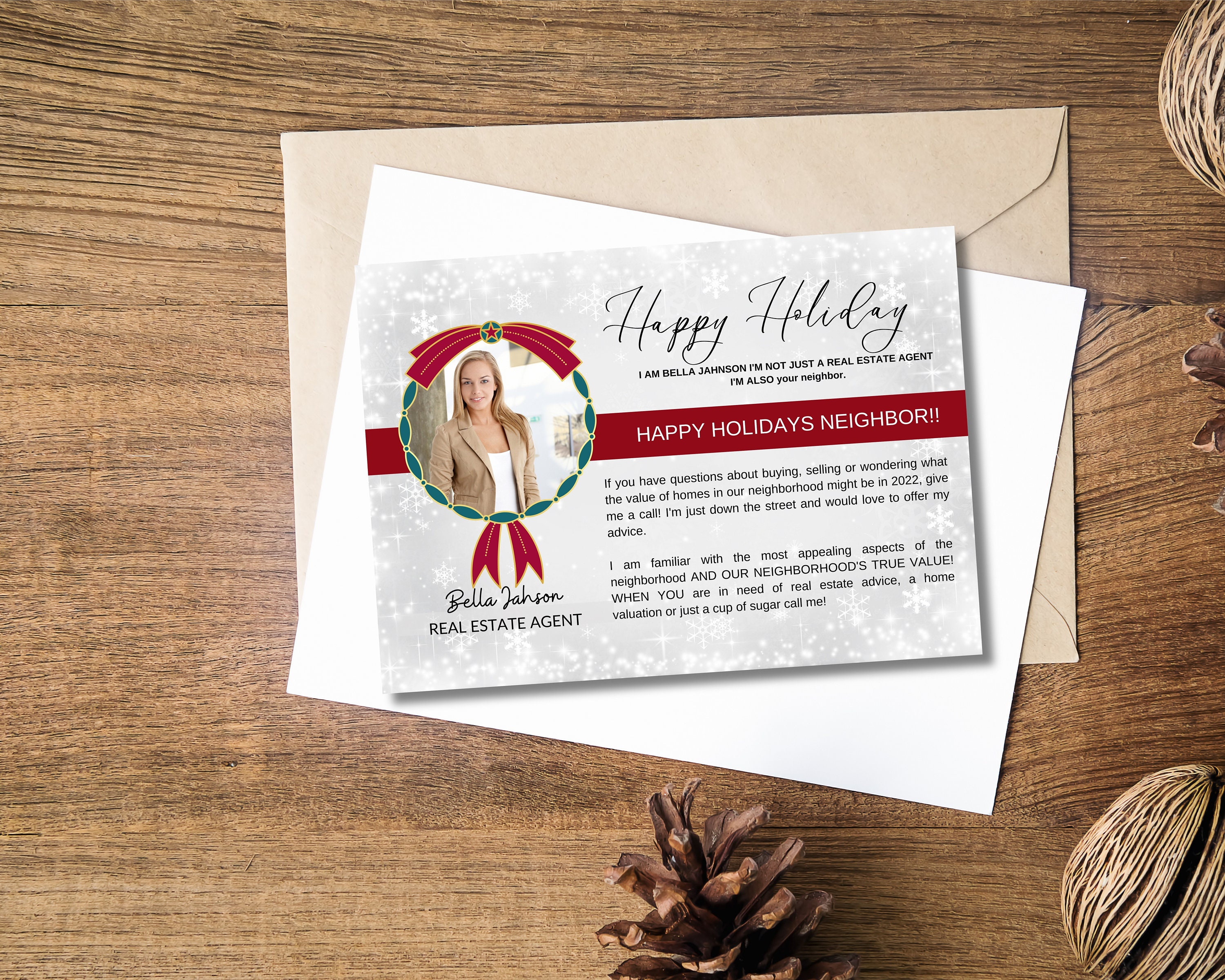 Real Estate Holiday Postcard ,real Estate Christmas Card,real Estate ...
