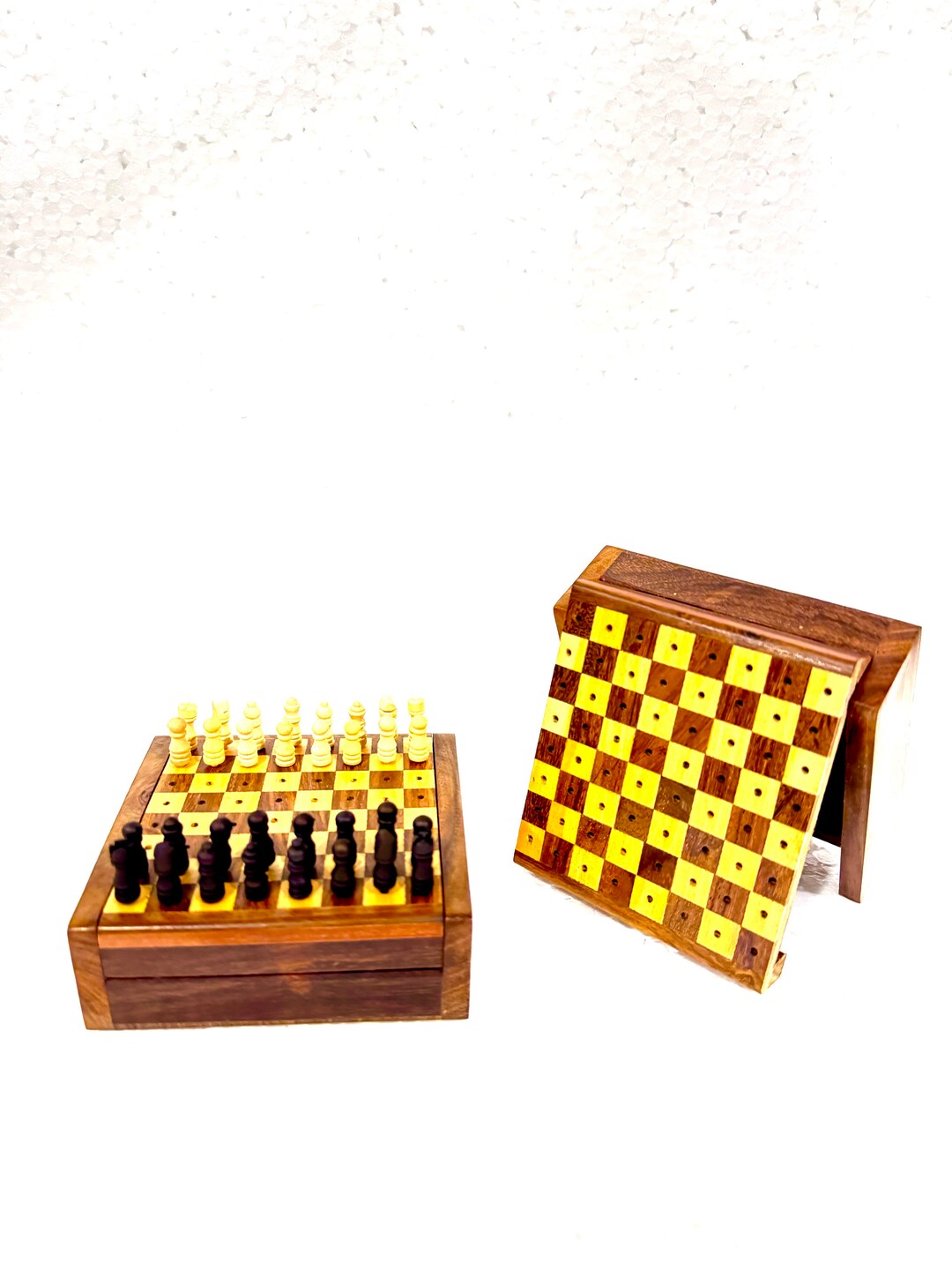 Chess Nautical Wooden Mini Chess Game Box Travel Perfect Pocket Chess ...