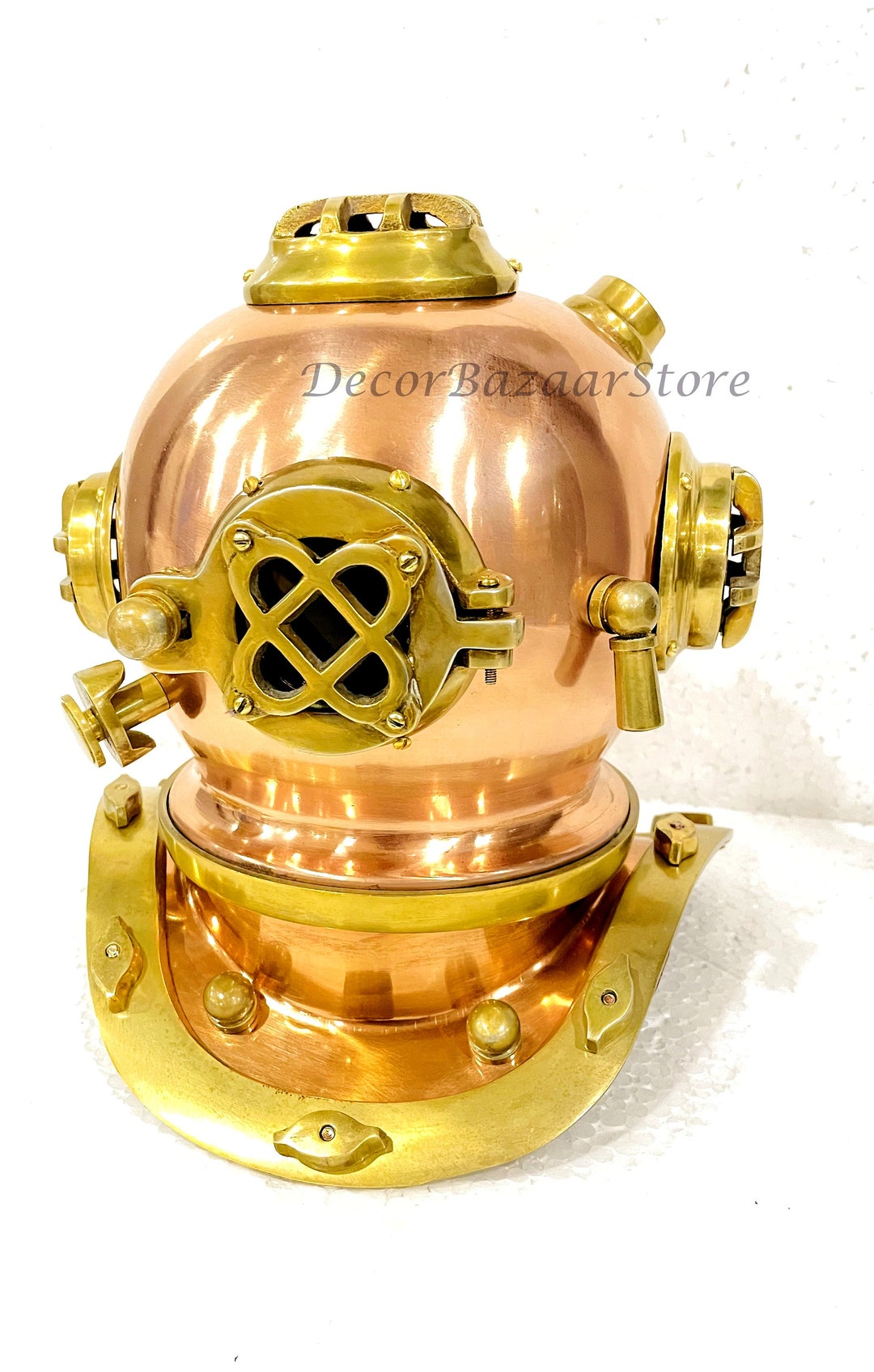Copper & Brass Diving Helmet, 10" - Nautical Home Decor - Etsy