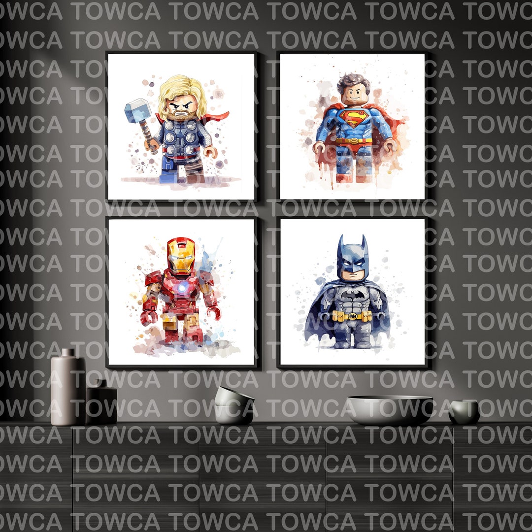 Set of 8 Marvel Characters Watercolour Artwork Printable Wall Art ...