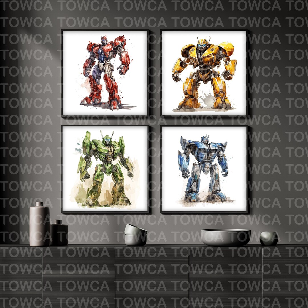 Set of 8 Transformers Characters Watercolour Artwork - Printable Wall ...