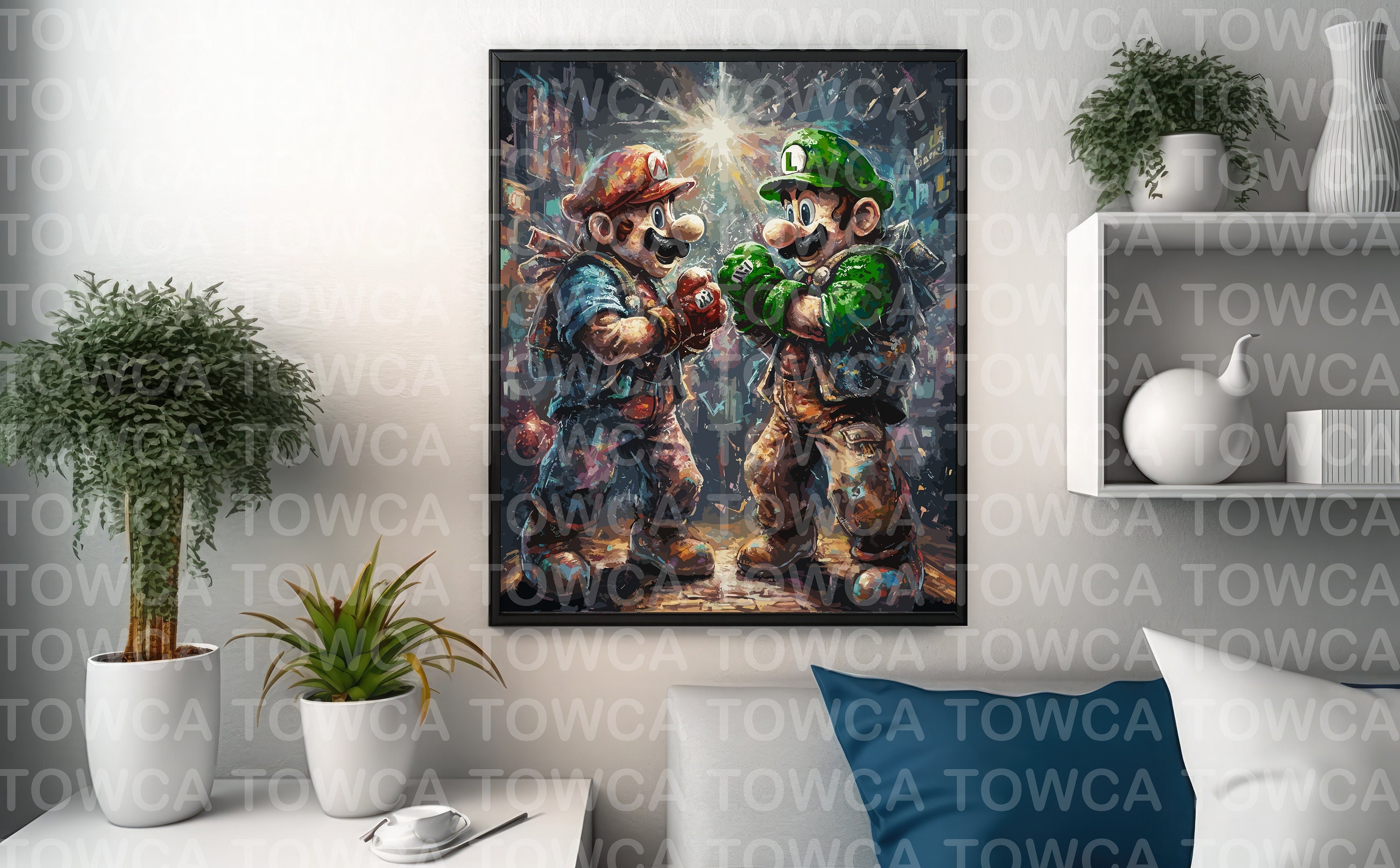 Super Mario and Luigi 2 Watercolour Art, Oil Painting Art, Poster Art ...