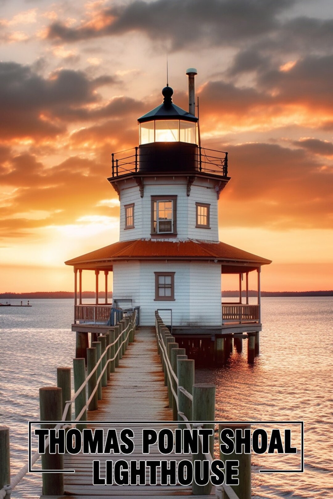 Historic Thomas Point Shoal Lighthouse in Annapolis, Maryland - Etsy