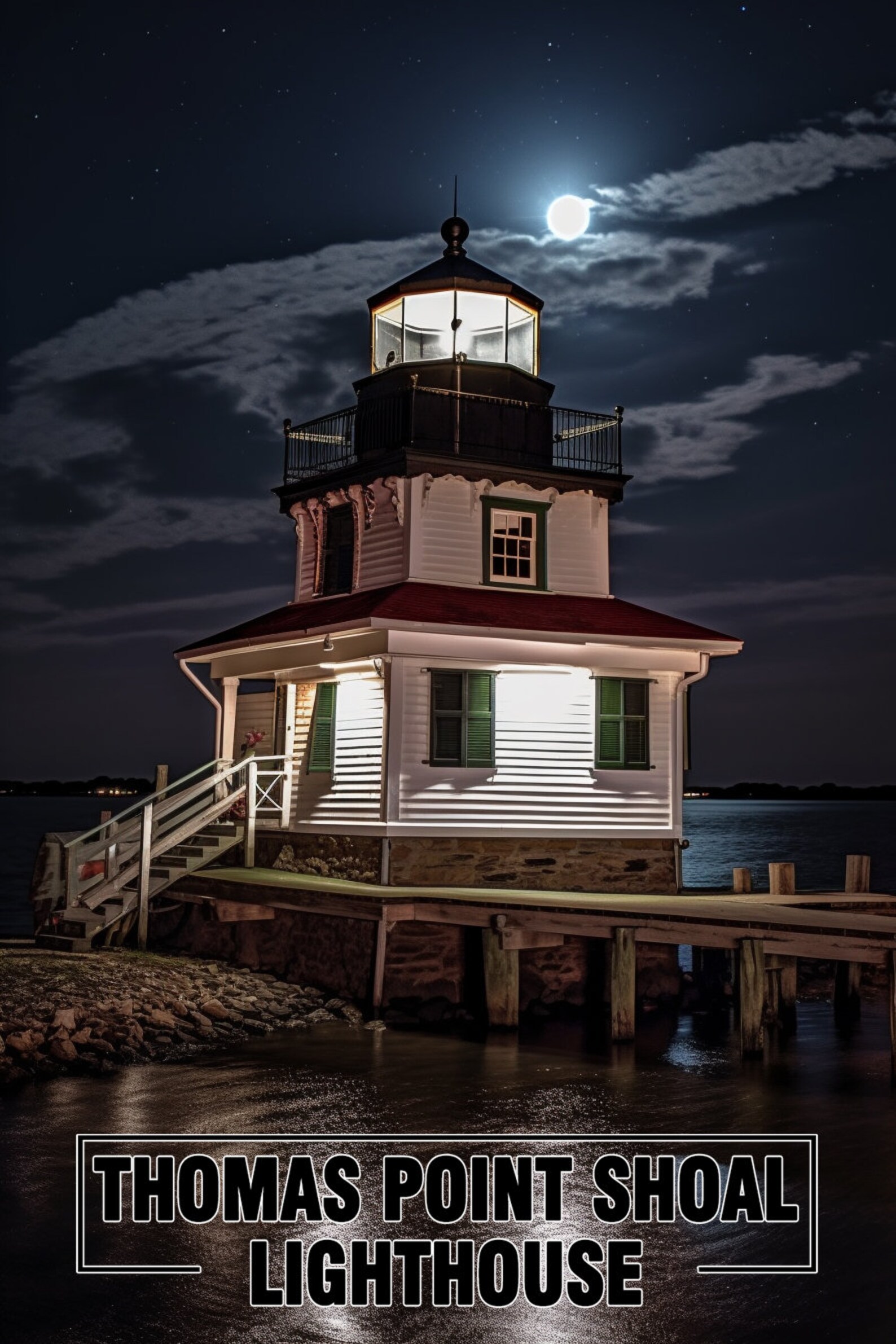 Historic Thomas Point Shoal Lighthouse in Annapolis, Maryland - Etsy