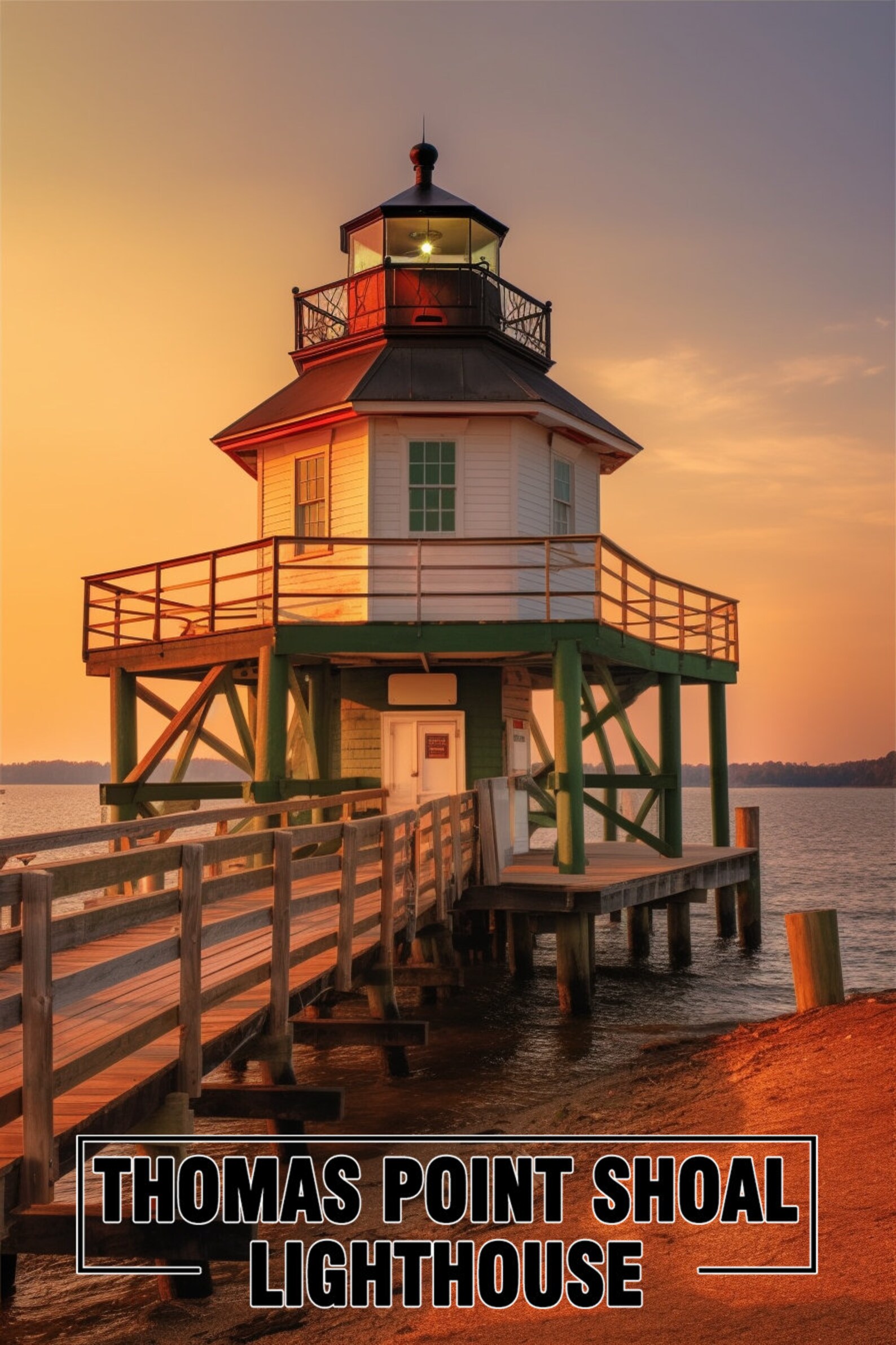 Historic Thomas Point Shoal Lighthouse in Annapolis, Maryland - Etsy