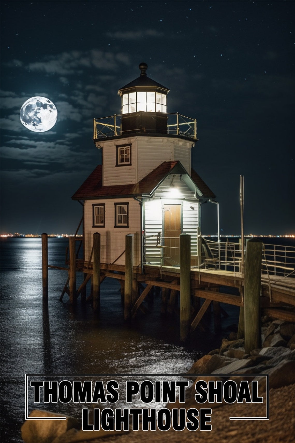 Historic Thomas Point Shoal Lighthouse in Annapolis, Maryland - Etsy