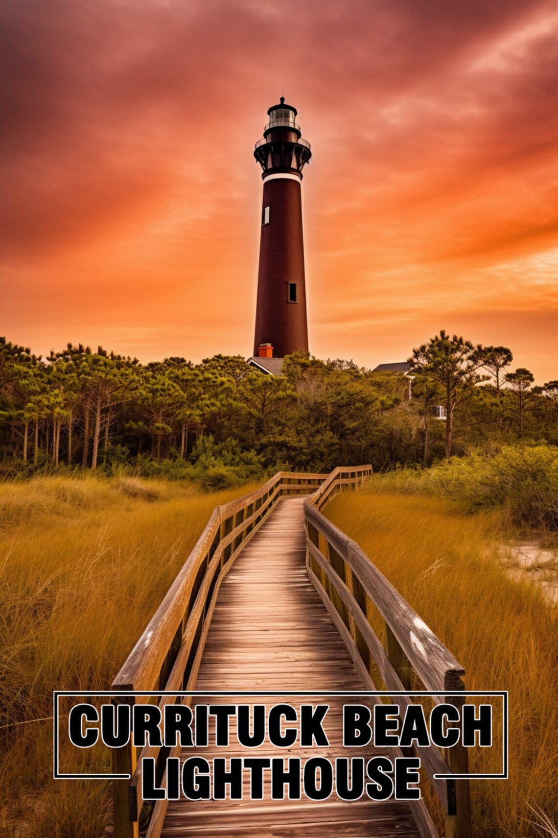 The Outer Banks Currituck Beach Lighthouse - Etsy