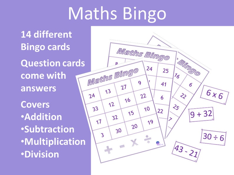 Maths Multiplication Bundle, Bingo Game, Times Table Flashcards, 6 ...