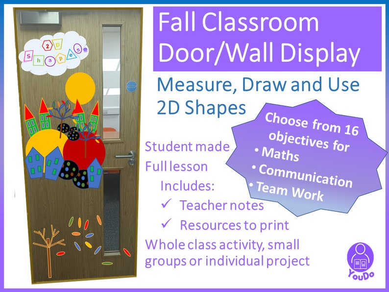 Fall Classroom Door Display, 2D Shapes Activity (digital Download) - Etsy