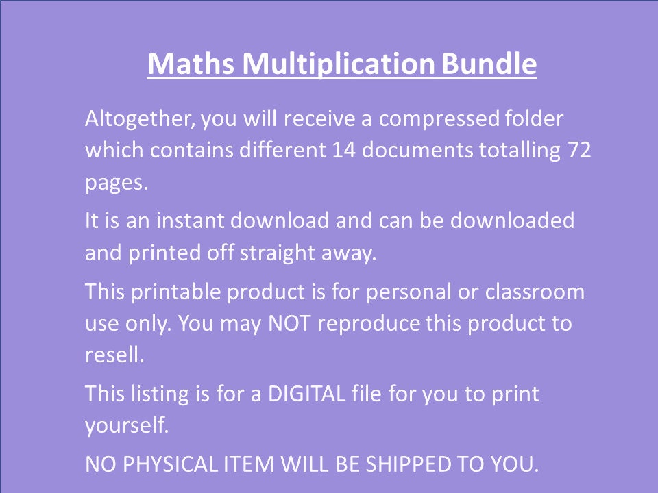Maths Multiplication Bundle, Bingo Game, Times Table Flashcards, 6 ...