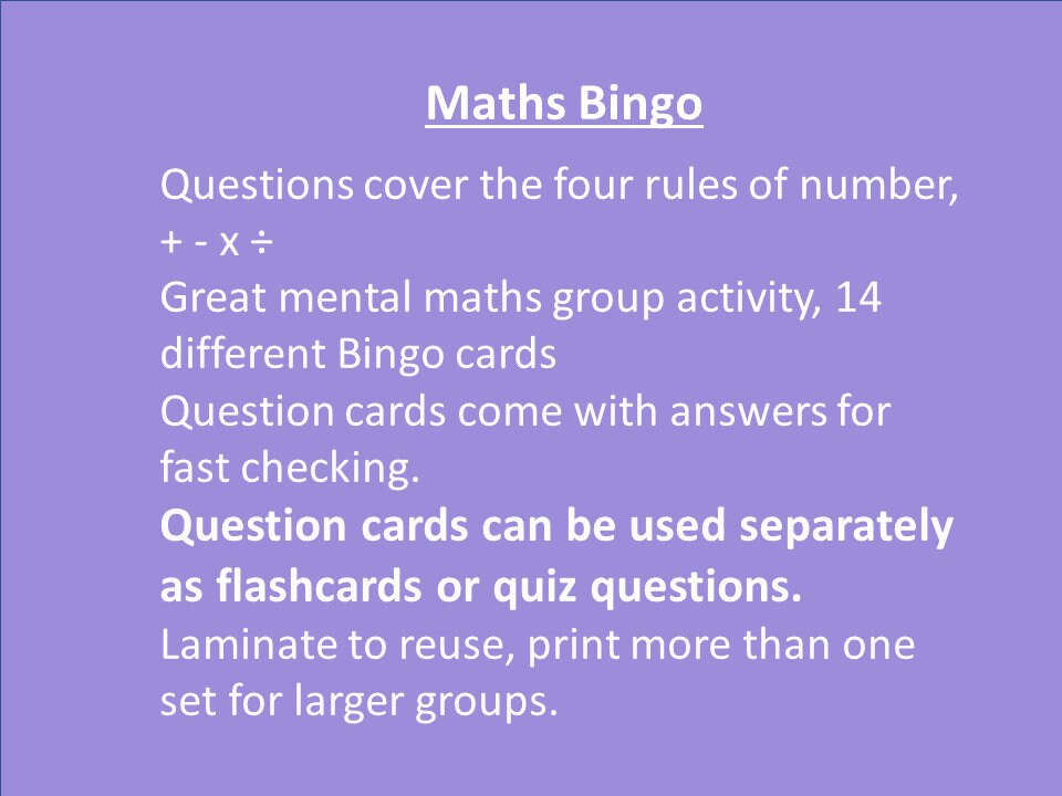 Maths Multiplication Bundle, Bingo Game, Times Table Flashcards, 6 ...