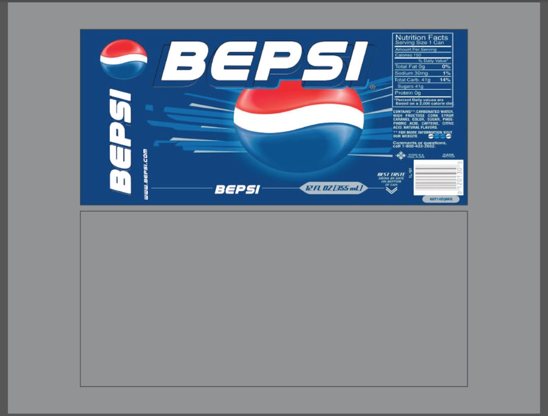 Ready to Print PDF Bepsi Label Template for 12 Oz Soda Can - Etsy Canada
