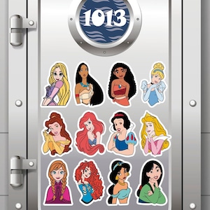Cruise Magnet Decor, Princess Cinderella, Ariel, Elsa, Tiana, Snow ...