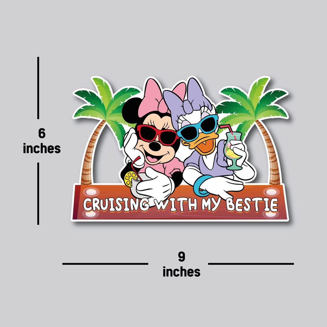 Minnie and Daisy Cruise Door Magnets, Personalized Magnets, Cruising ...