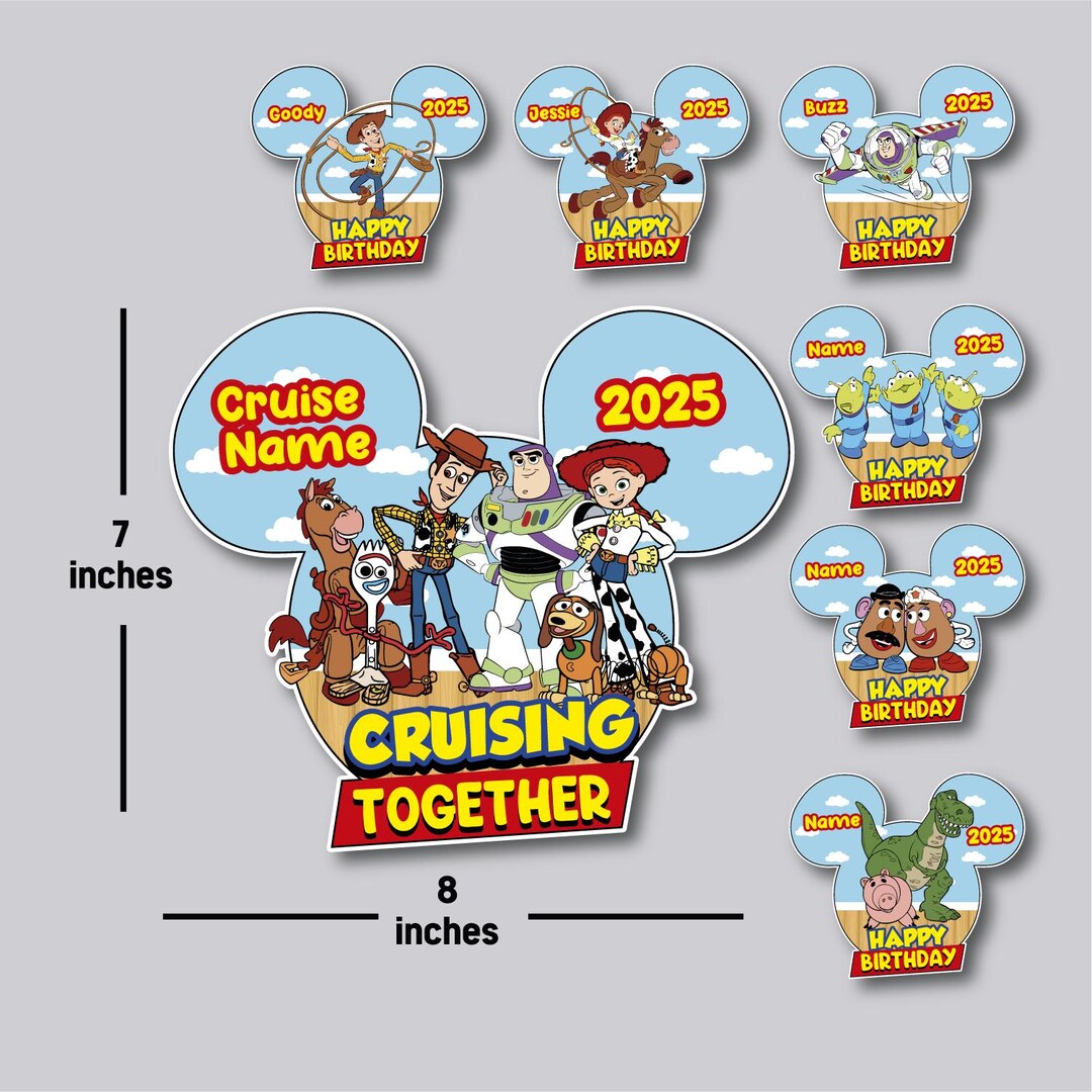 Toy Story Cruise Magnets, Cruise Door Magnets, Toy Story Magnets ...