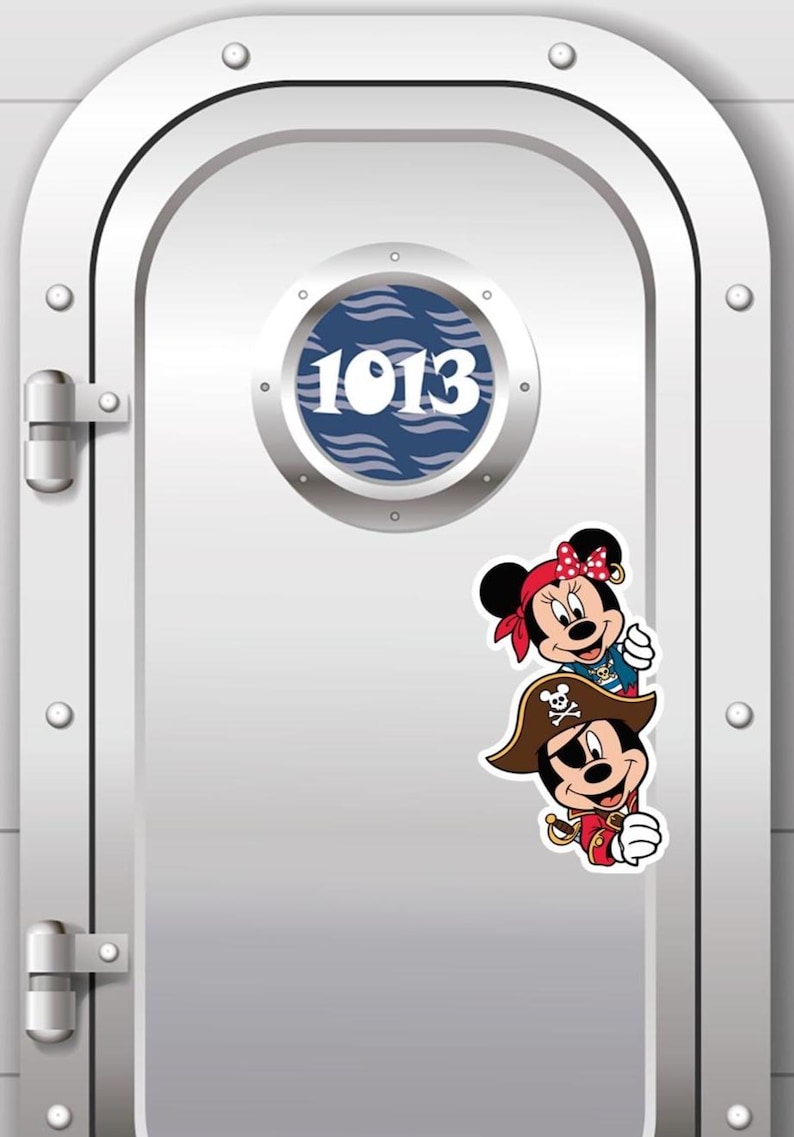 Cruise Magnet, Pirate Mickey and Minnie Peeking Cruise Door Magnet ...