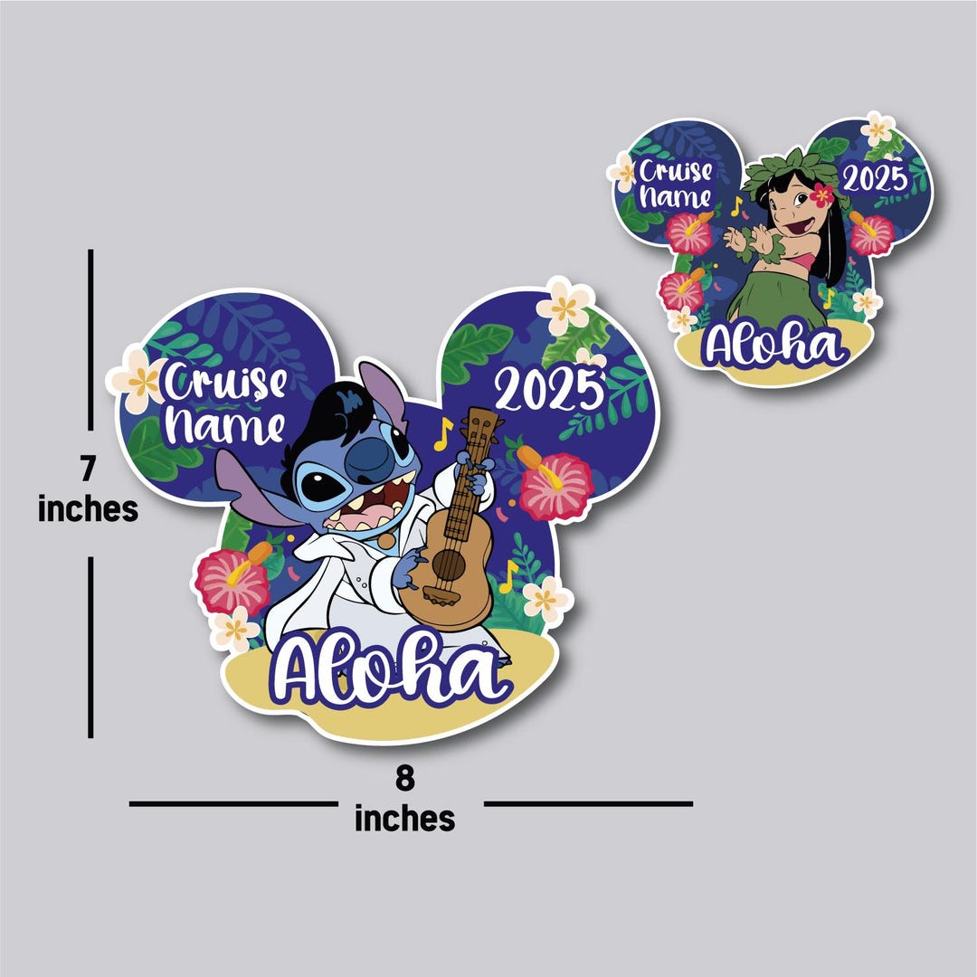 Stitch Cruise Magnet, Cruise Magnets Decor, Lilo Aloha Magnet ...