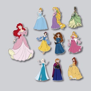 Princess Cruise Magnets, Ariel, Cinderella, Elsa, Tiana, Snow White ...