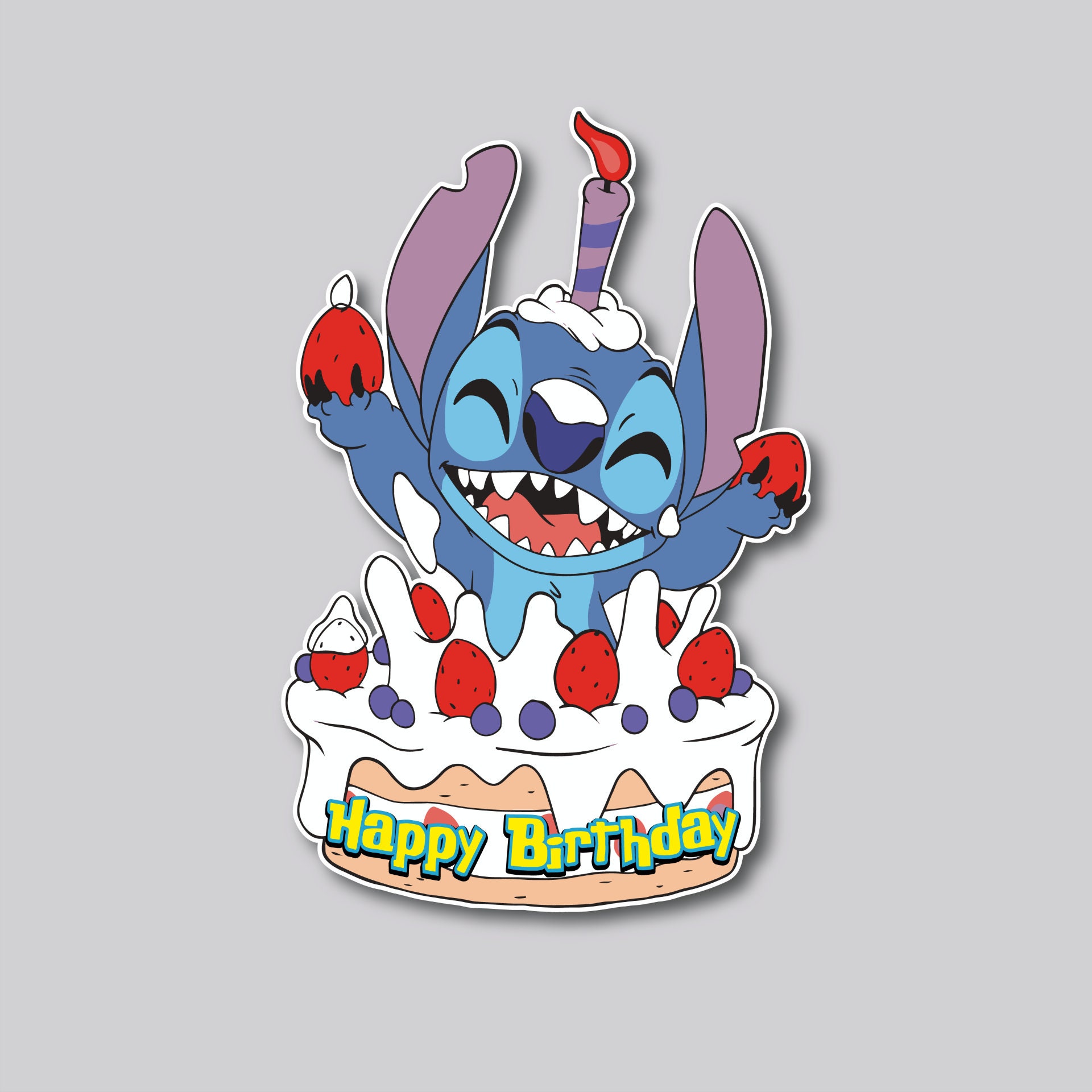 Stitch Happy Birthday, Personalized Magnet, Stitch Cake, Cruise Magnet ...