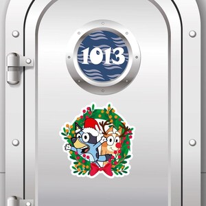 Bluey Christmas Magnet, Bluey Christmas Wreath, Cruise Magnet, Wreath ...