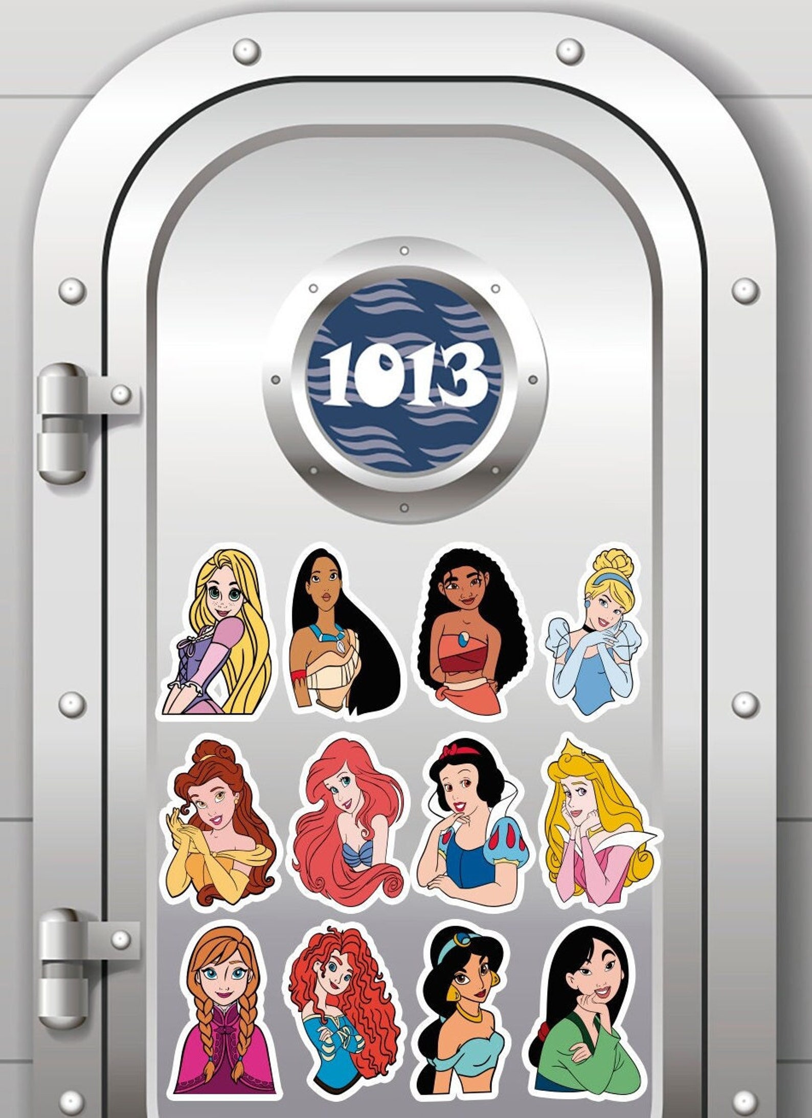 Cruise Magnet Decor, Princess Cinderella, Ariel, Elsa, Tiana, Snow ...