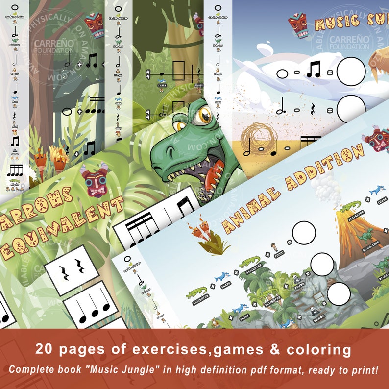 Wild Rhythm: Printable Music Teaching Book for Kids. Includes ...
