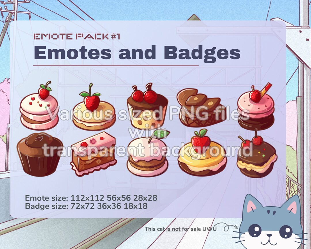 Dessert Emotes and Badges Discord Twitch - Etsy
