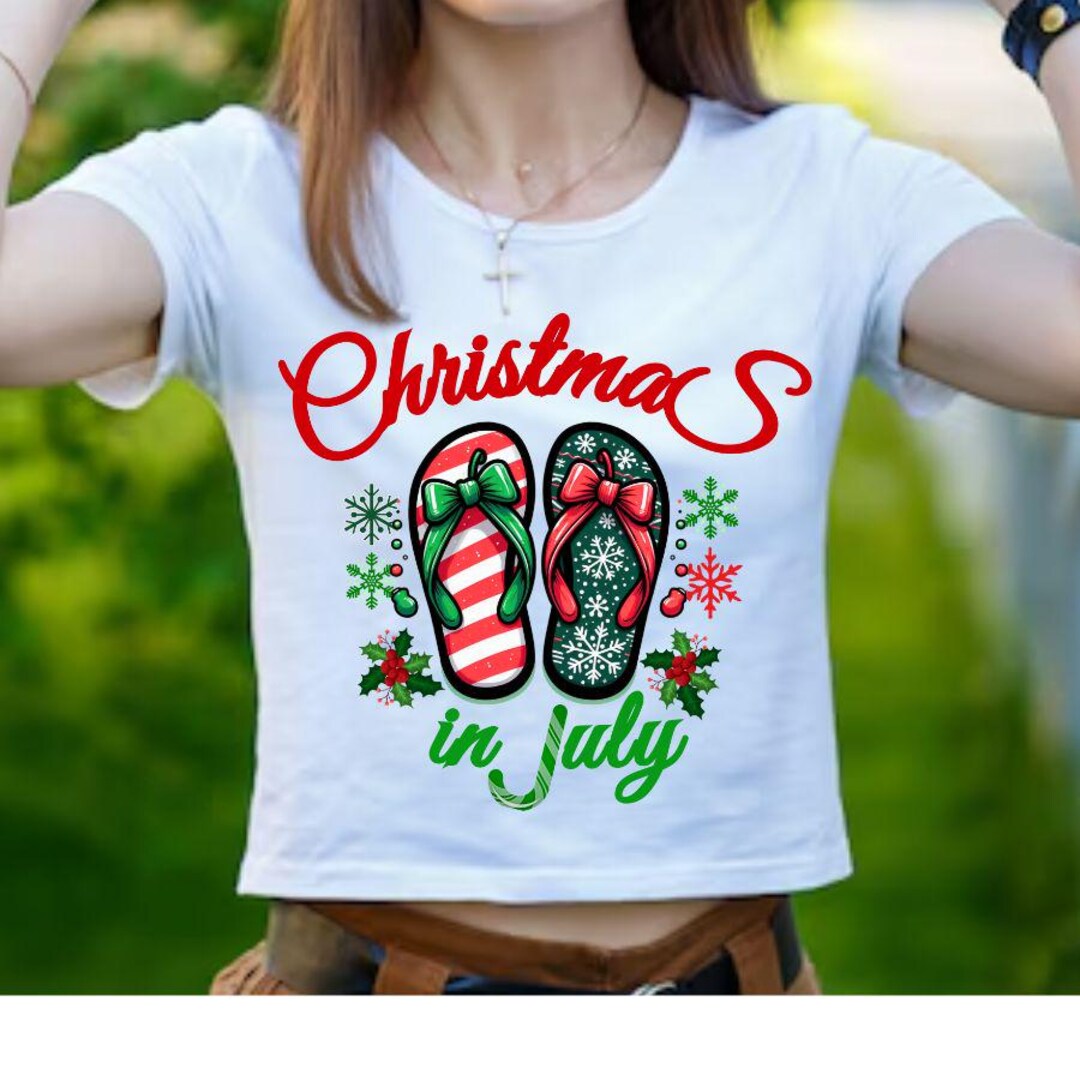 Christmas in July Flip Flop Clipart: Festive Summer PNG SVG (digital ...