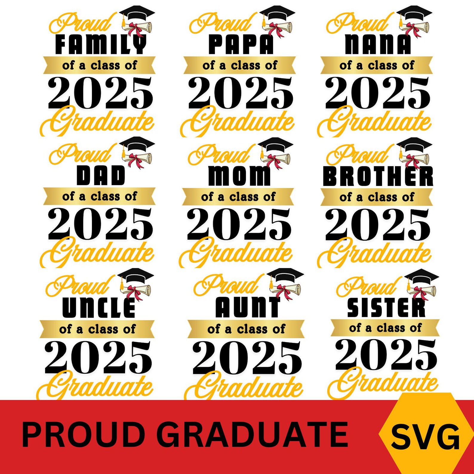 Proud Graduate Family Png Svg 2025, Proud Family of 2025 Graduate SVG ...