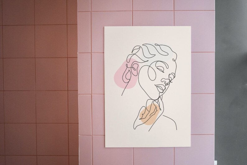 One Line Wall Art, Face Line Art, Line Art Printable, Linear Art Print ...