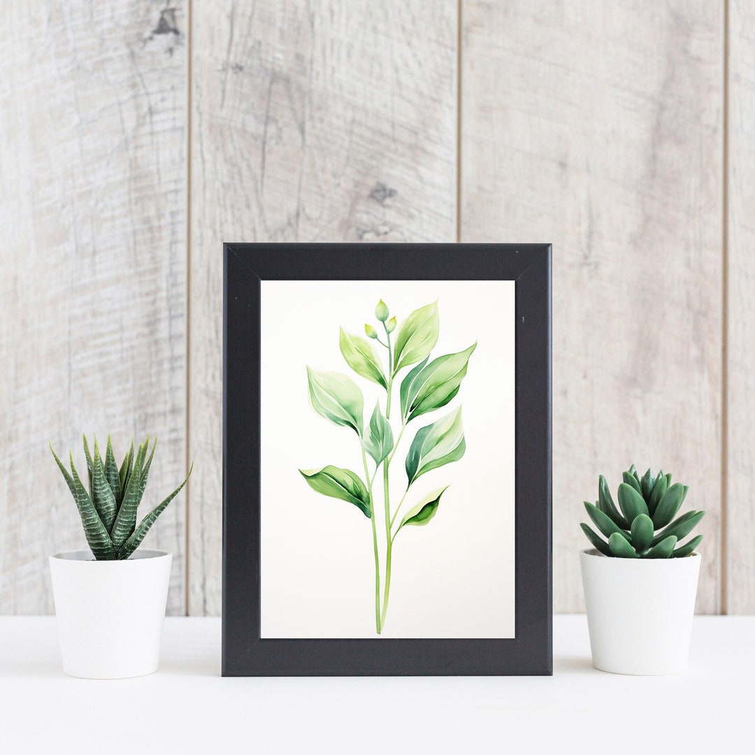 Green Botanical Print, Botanical Wall Art, Green Plant Print, Botanical ...