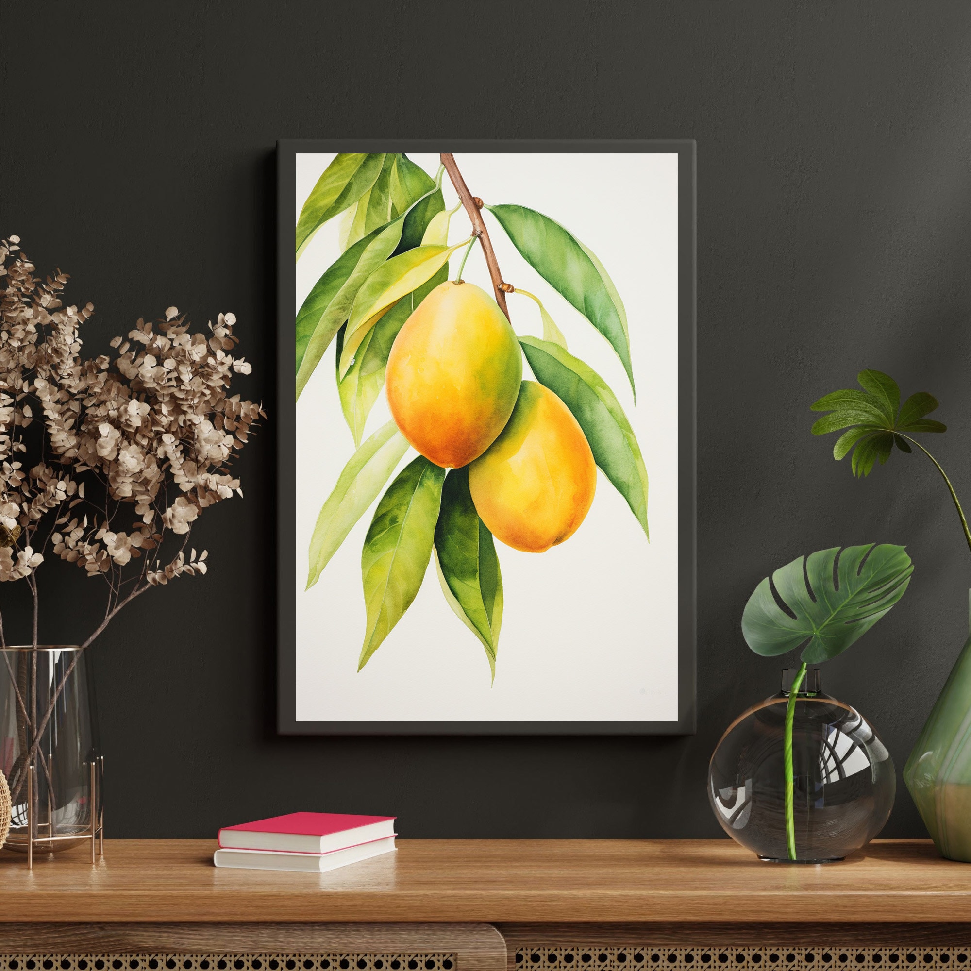 Watercolour Mango Art Print | Tropical Fruit Decor | Instant Download ...