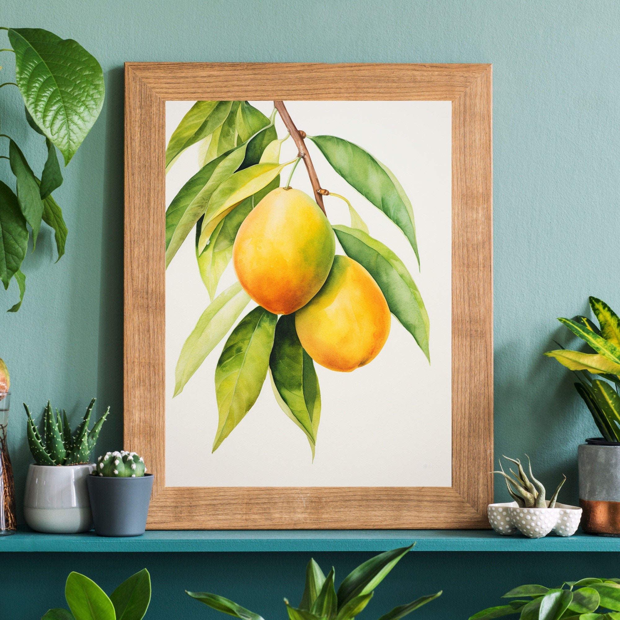 Watercolour Mango Art Print | Tropical Fruit Decor | Instant Download ...