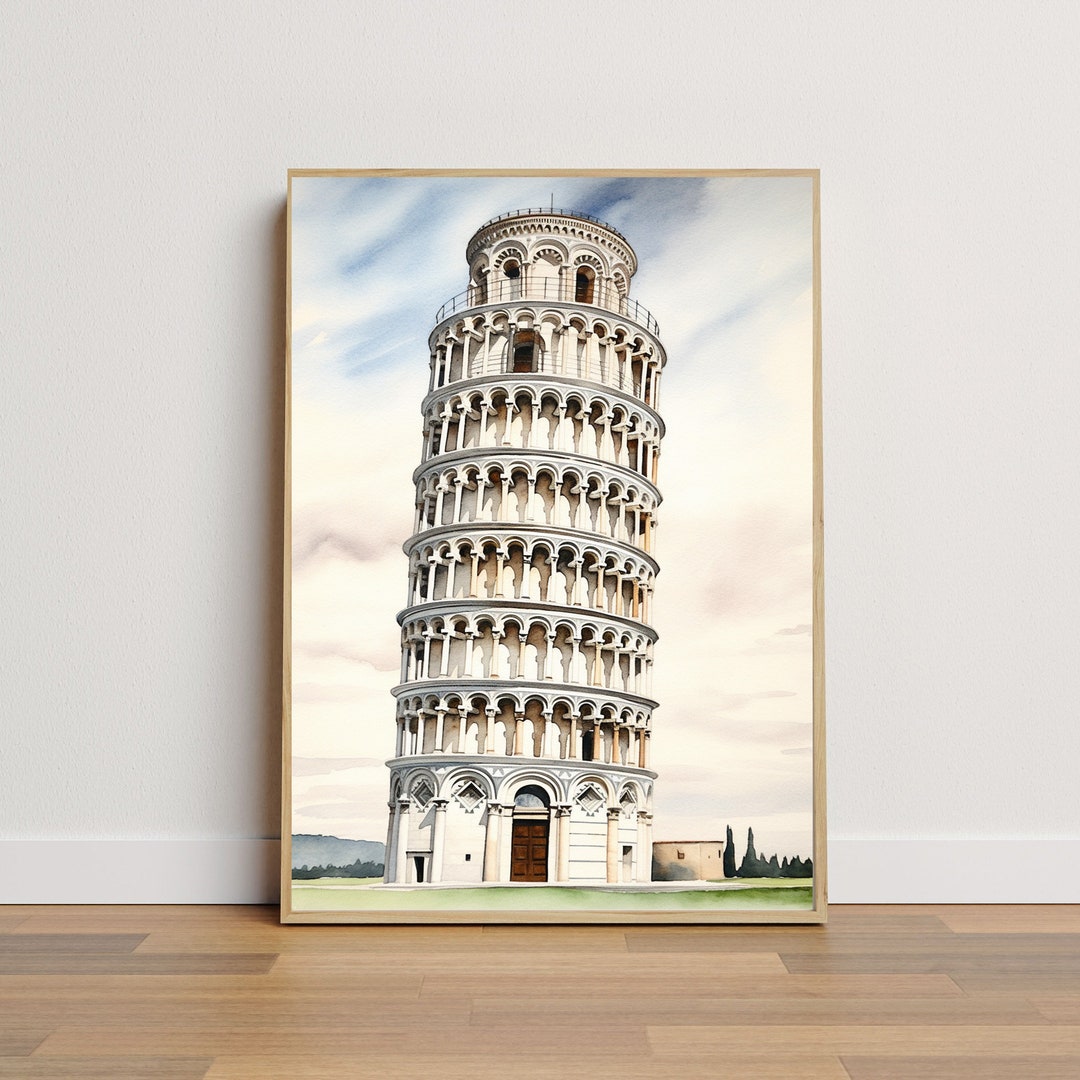 Leaning Tower of Pisa Print, Italy Travel Print, Italian Poster Print ...