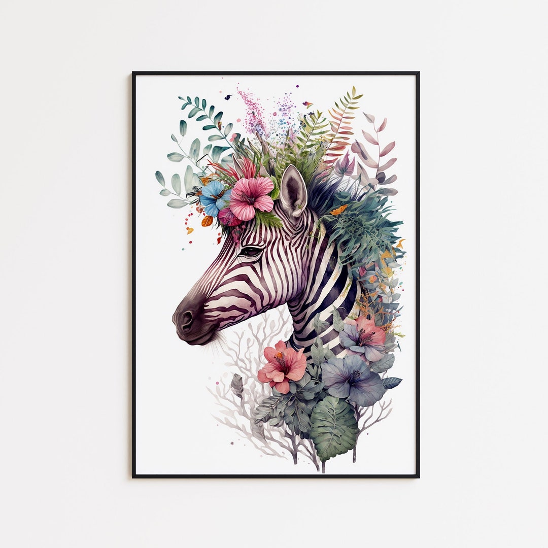 Abstract Zebra Wall Art, Zebra Print, Wall Art, Living Room Prints ...