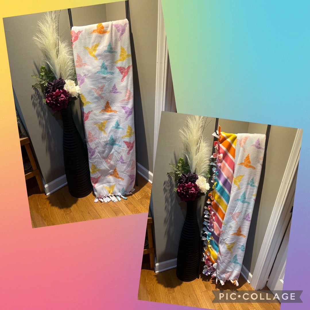 Origami Humingbird Tie Fleece Blanket - Etsy