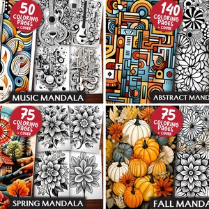 MEGA BUNDLE - Mandala Coloring Pages for Adults and for Kids - 1250 ...