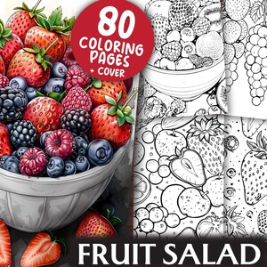 Fruit Salad Coloring Pages - 80 Grayscale & Light Printable Pdfs - Food ...