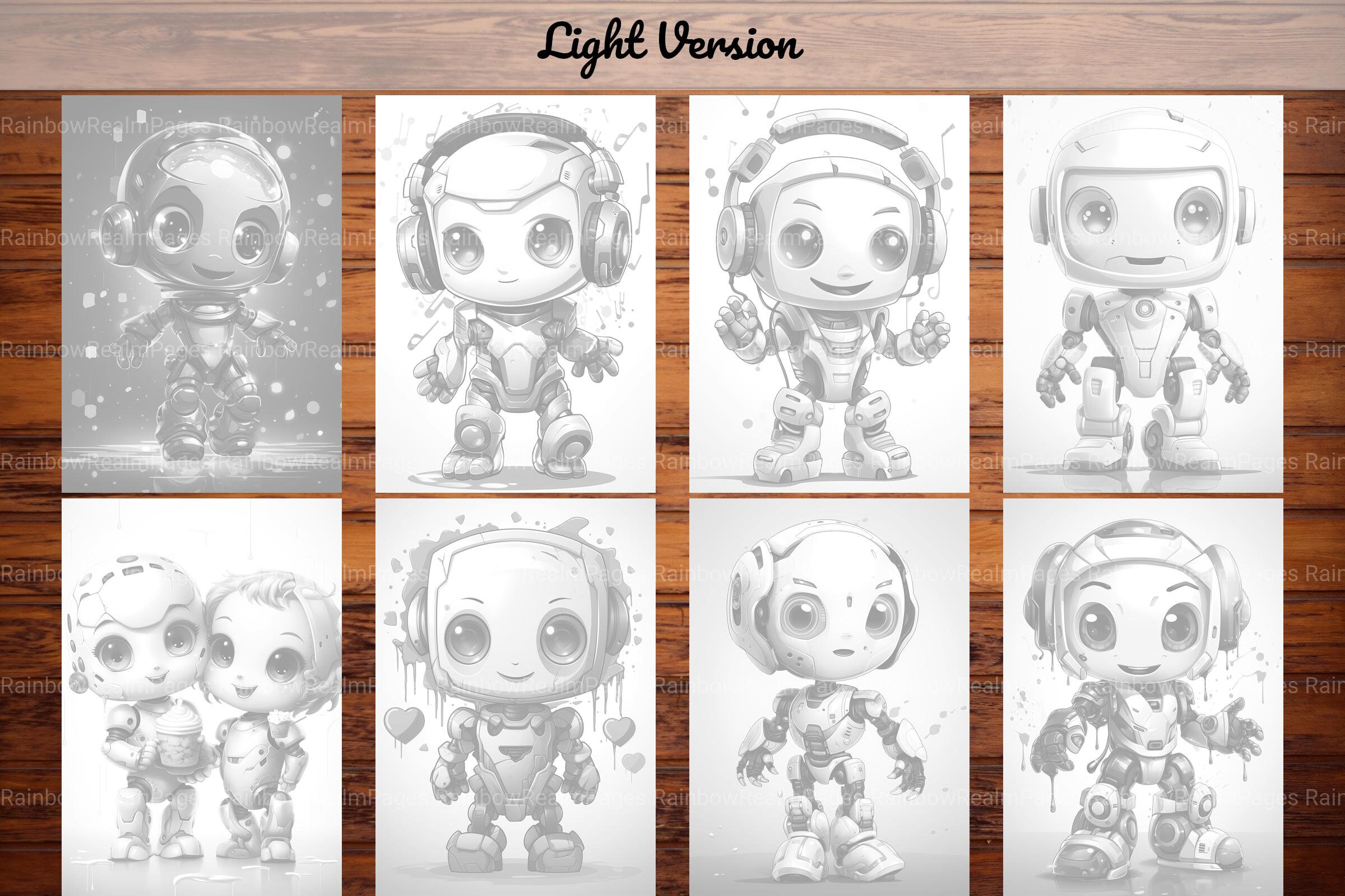 Kawaii Robots Coloring Pages for Adults and Kids 38 Cute Robots ...