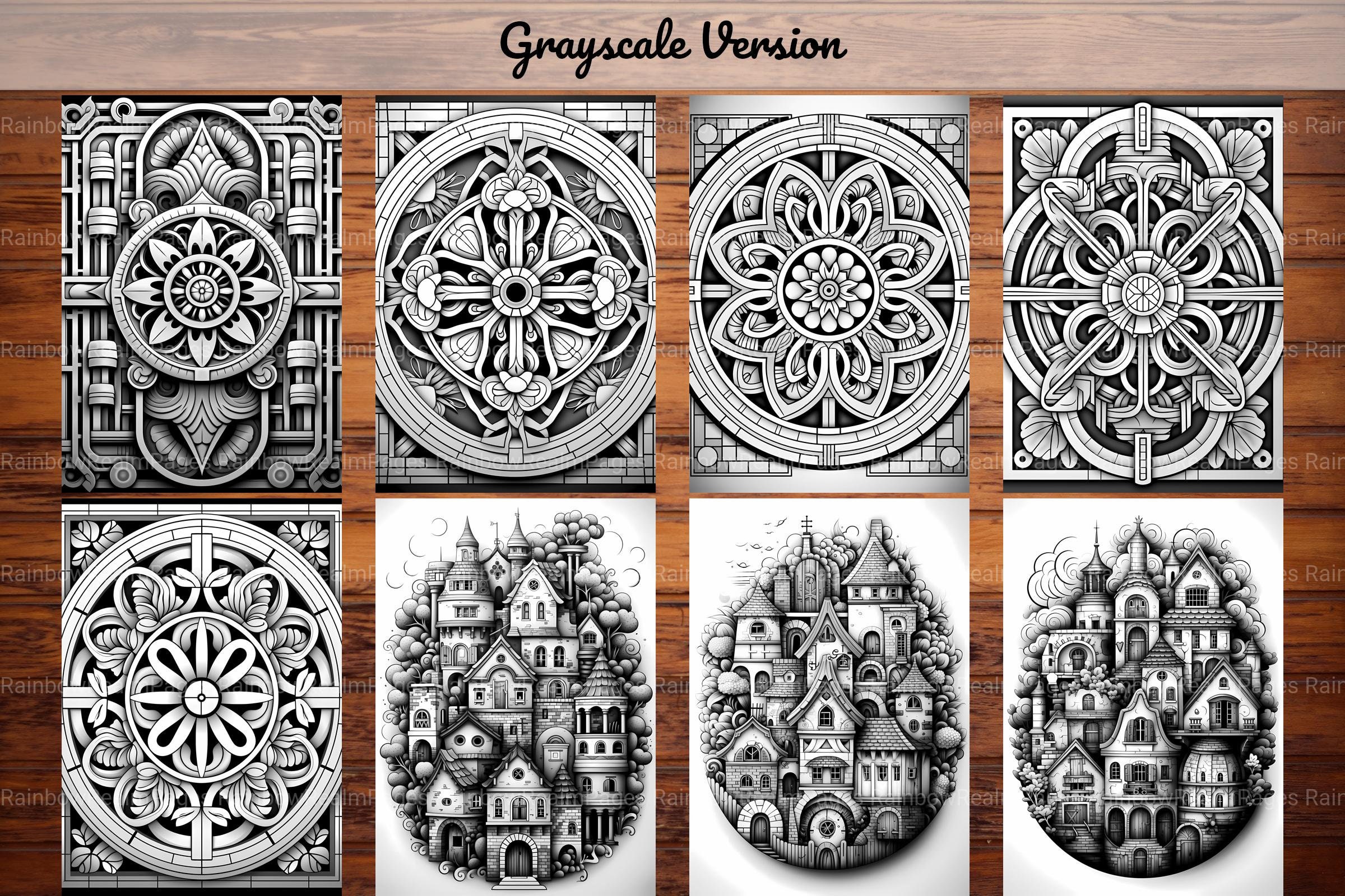 Architectural Mandala Coloring Pages for Adults and for Kids - 100 ...