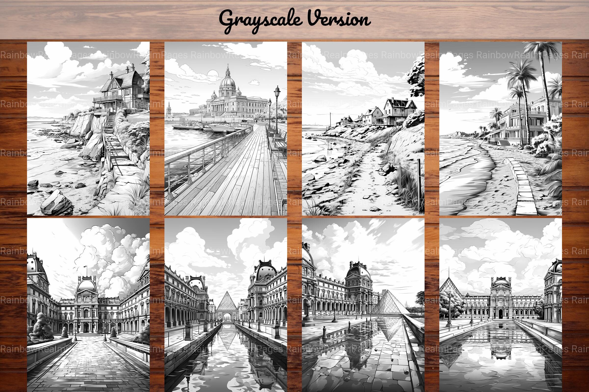 France Travel Coloring Pages for Adults and Kids - 58 Geography ...