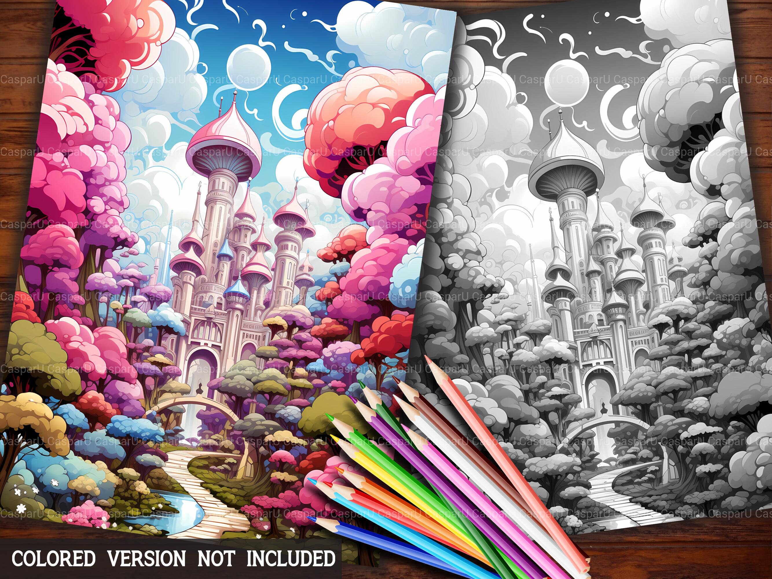 Kawaii City Coloring Pages for Adults and for Kids 26 Cityscapes ...