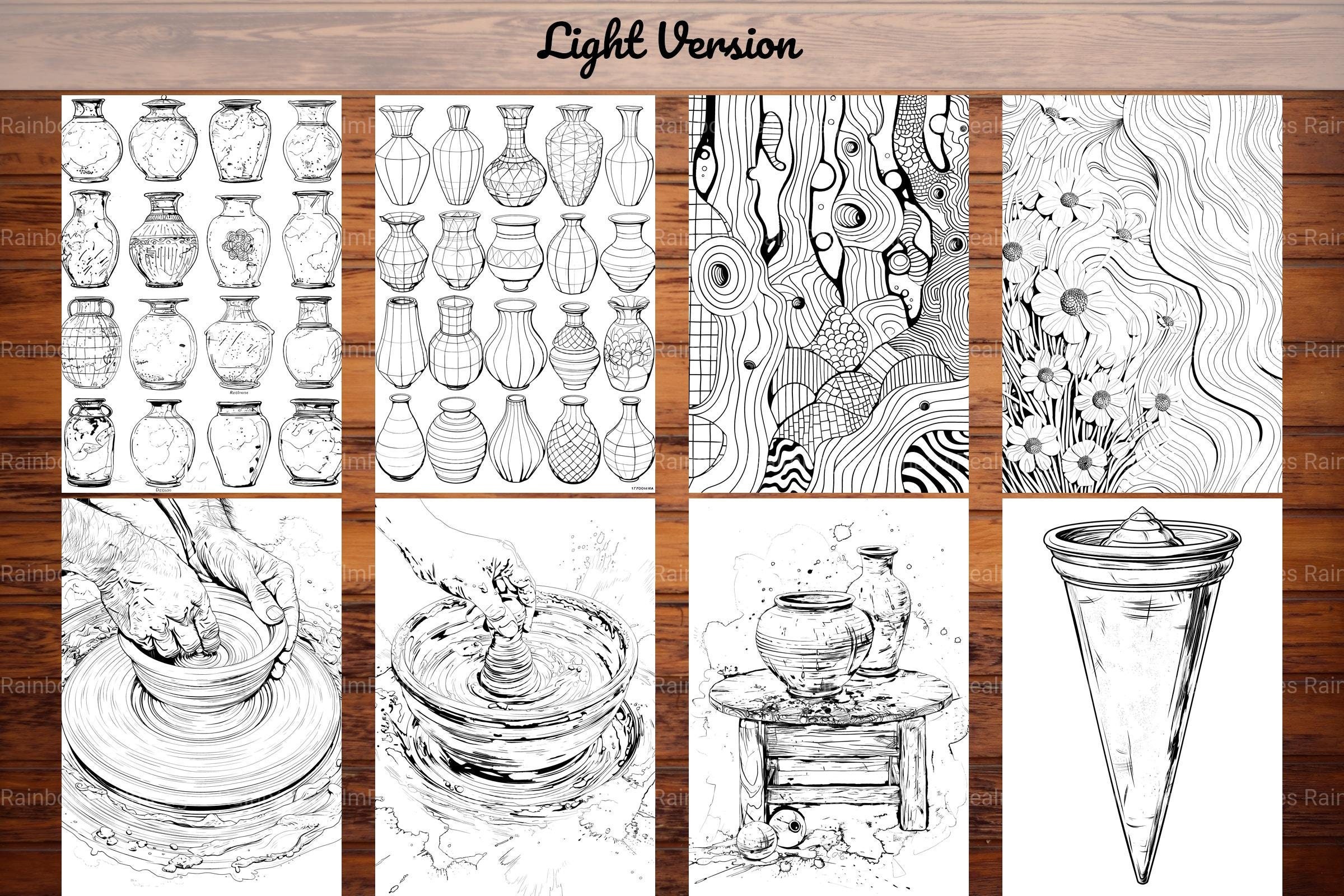 Pottery and Ceramics Coloring Pages for Adults and for Kids - 37 ...